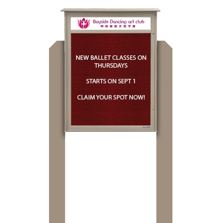 20x30 Standing Outdoor Letter Board Message Center with Header ...