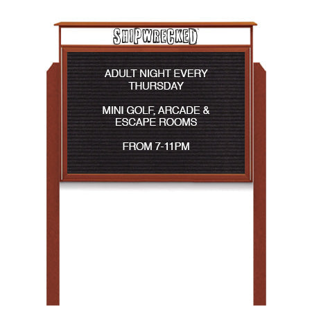 24x36 Outdoor Letter Board Message Center with Header and Posts - 1 ...
