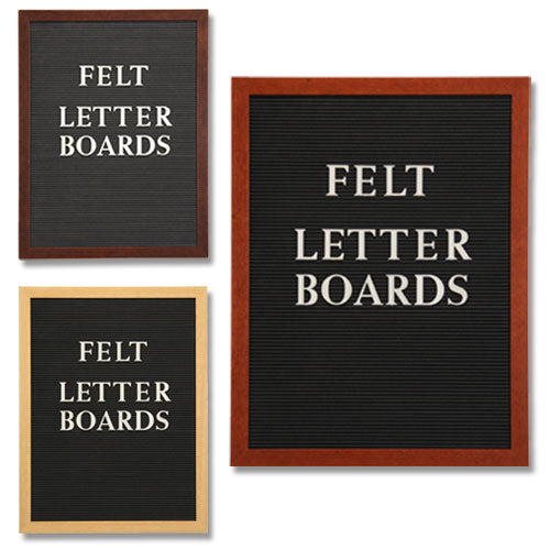 Open Face Felt Letter Board 16x16 Wood Frame | Light Oak, Cherry, and ...