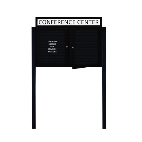 Outdoor Enclosed Letter Boards with Message Header, Radius Edges and 2 ...