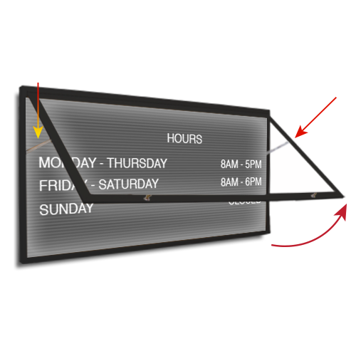 Extreme WeatherPlus™ LED-Lit XL Radius Outdoor Letter Board + Header ...